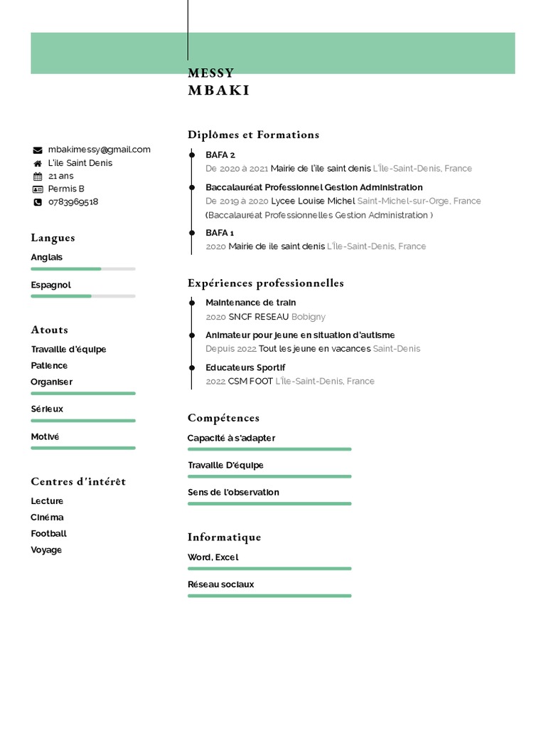 CV 2022-10-10 Messy Mbaki PDF | PDF