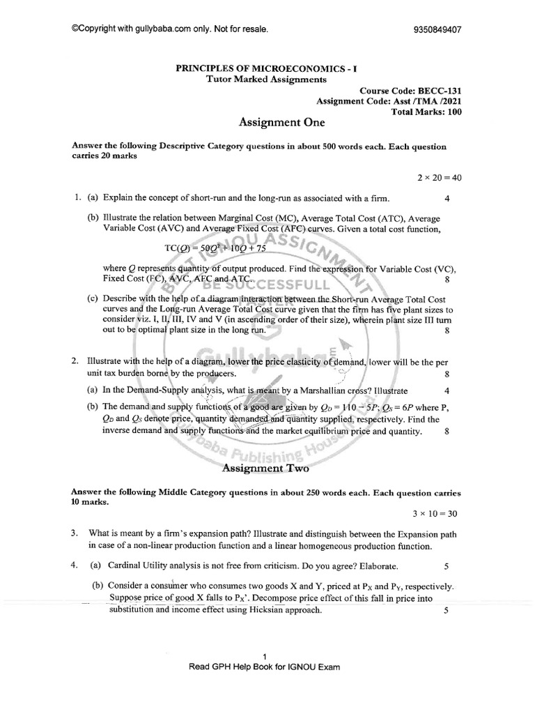 BECC 131 English July 2021 January 2022 | PDF