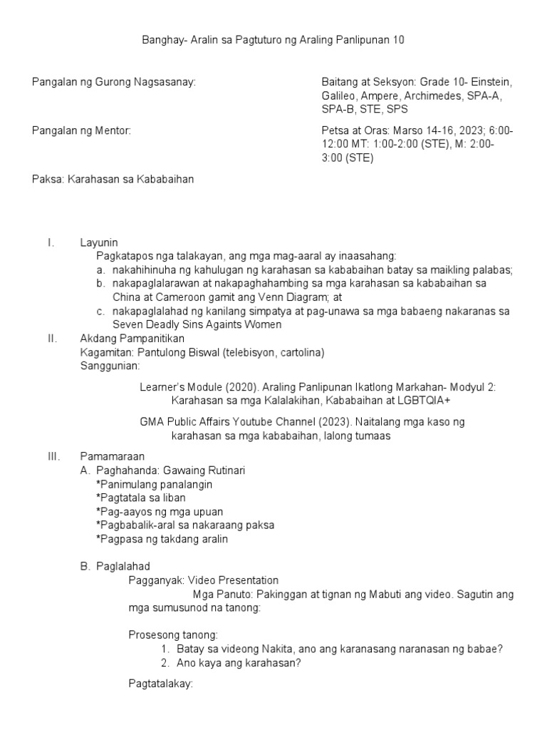 Karahasan Sa Kababaihan LP | PDF