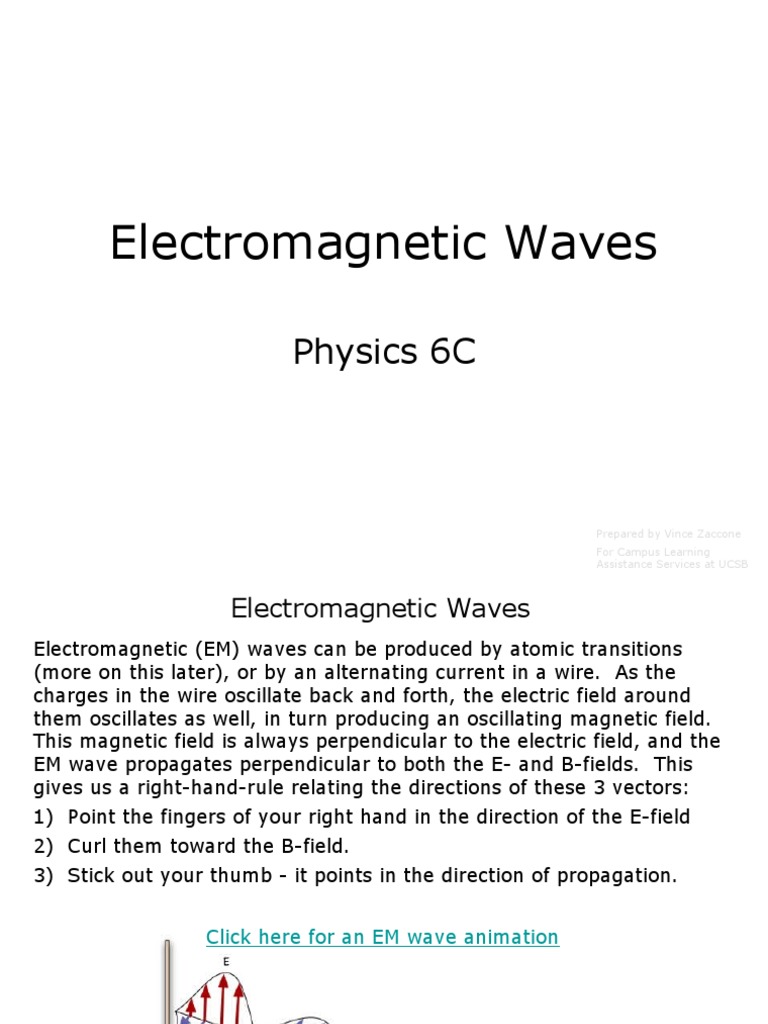 22.1 Physics 6C EM Waves | PDF | Electromagnetic Radiation | Electronvolt
