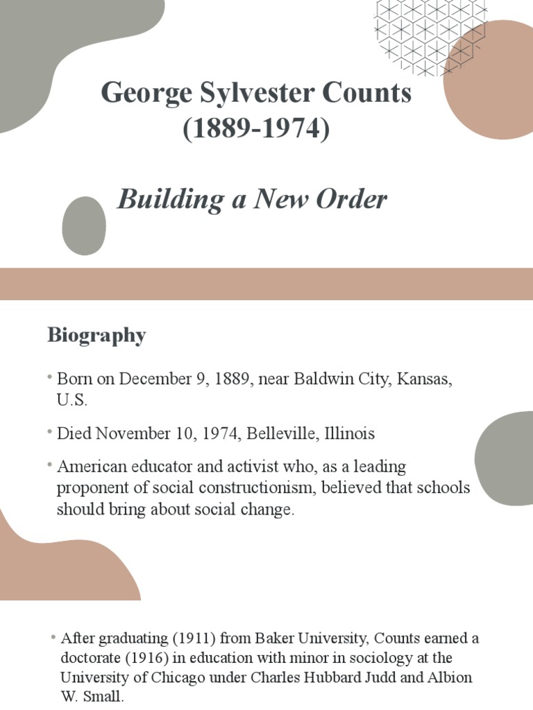 George Sylvester Counts | PDF | Political Science | Philosophical Theories