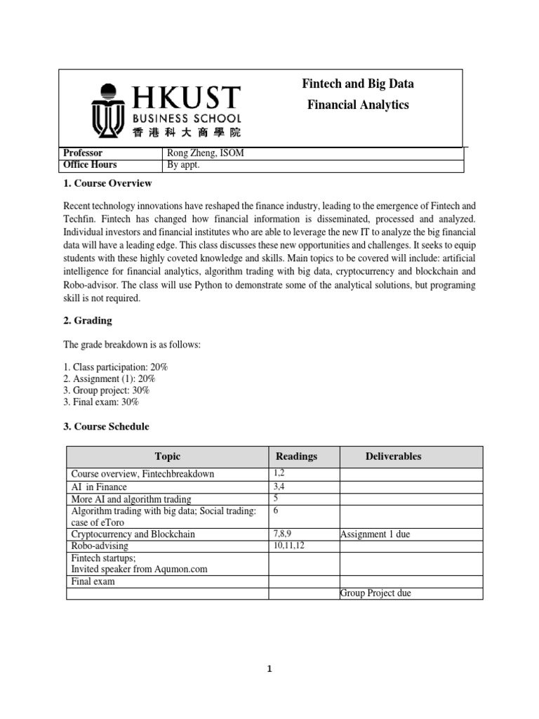 Financial Analytics Course Overview | PDF | Big Data | Analytics