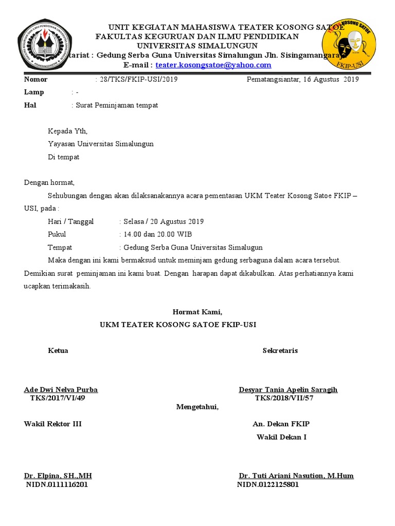 UKM TEATER PINJAM GEDUNG | PDF