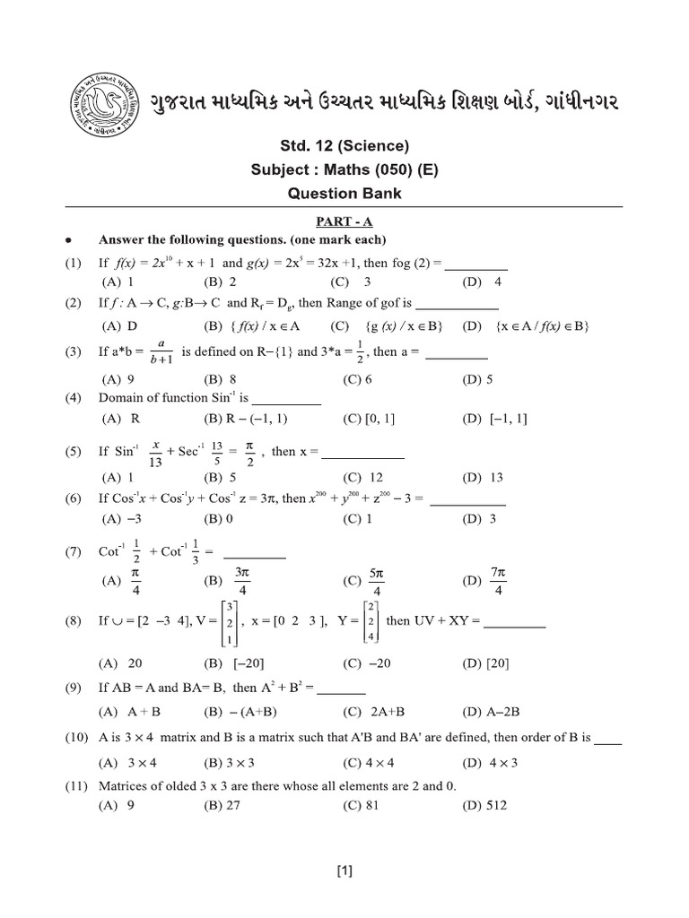 QuestionBank 12thStd Maths-1 PDF | PDF QuestionBank 12thStd Maths-1 PDF | PDF