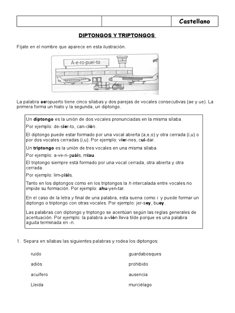 Diptongos y Triptongos PDF | PDF | Vocal | Comunicación humana
