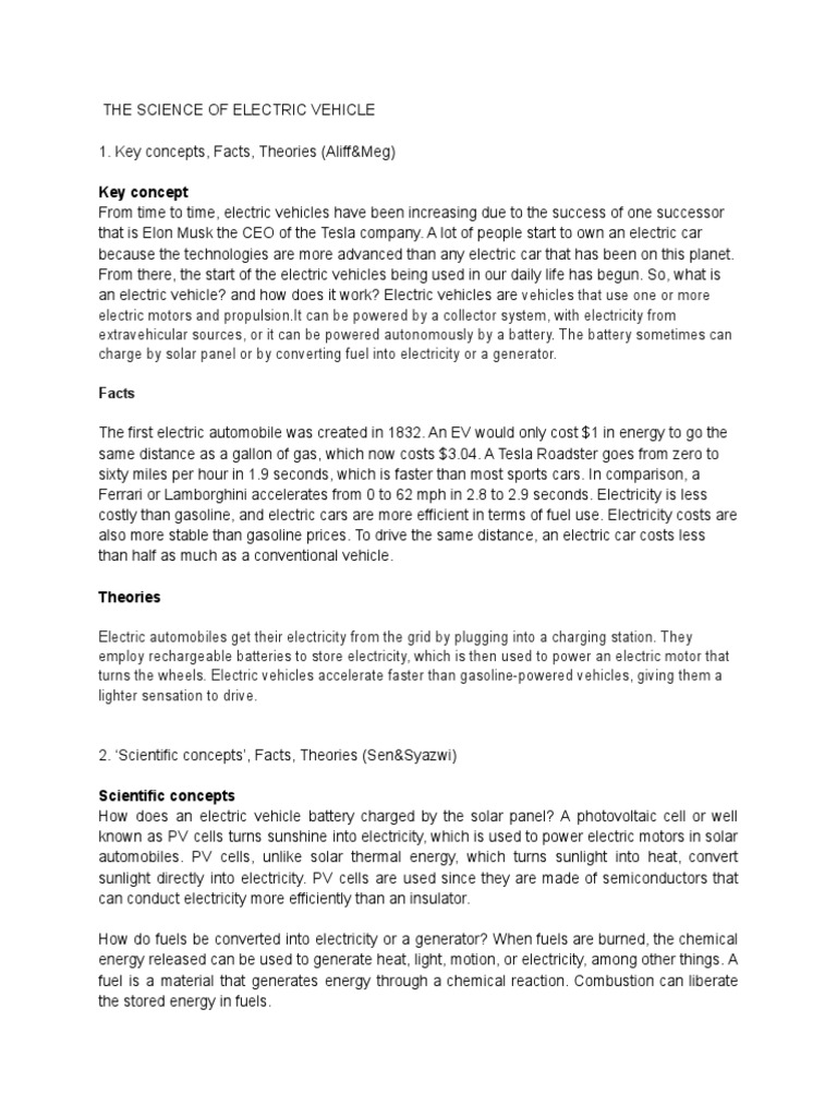The Science of Electric Vehicle | PDF | Electric Vehicle | Electric Car
