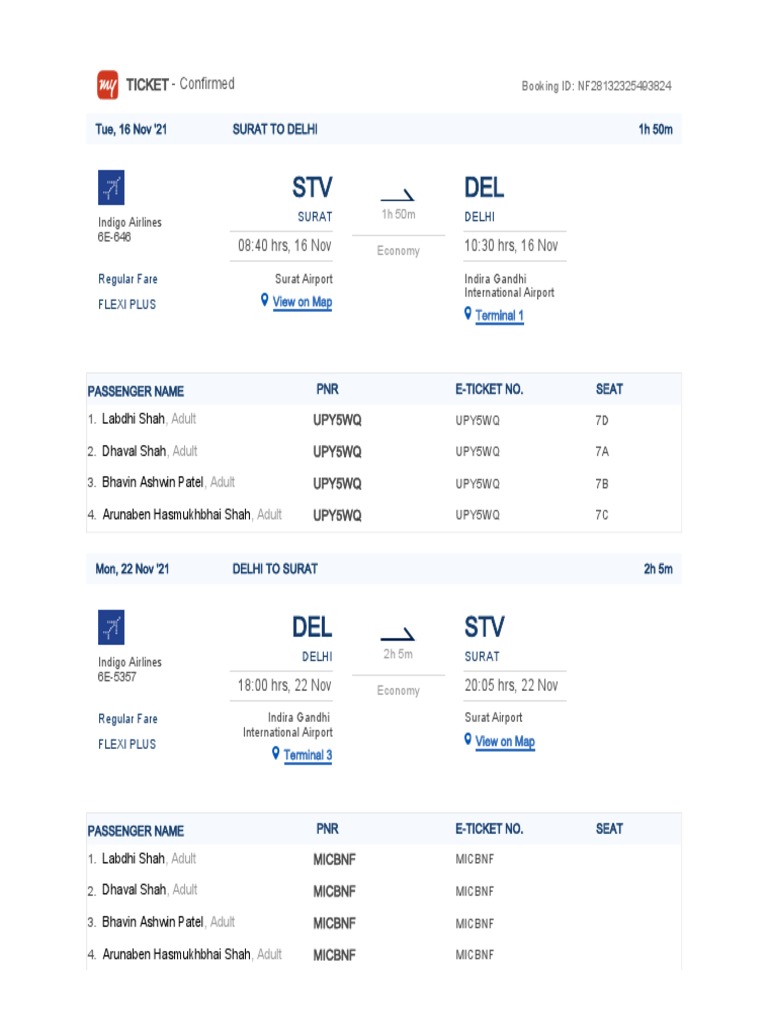 NF28132325493824 ETicket | PDF | Identity Document | Airport