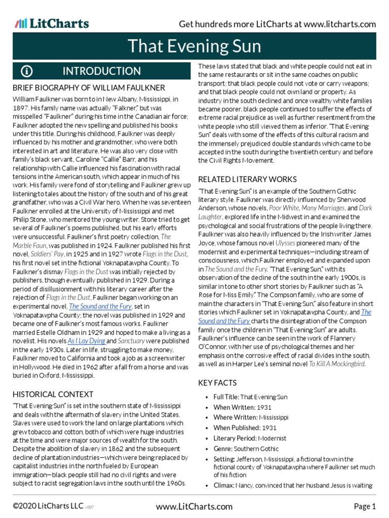 That-Evening-Sun-LitChart | PDF