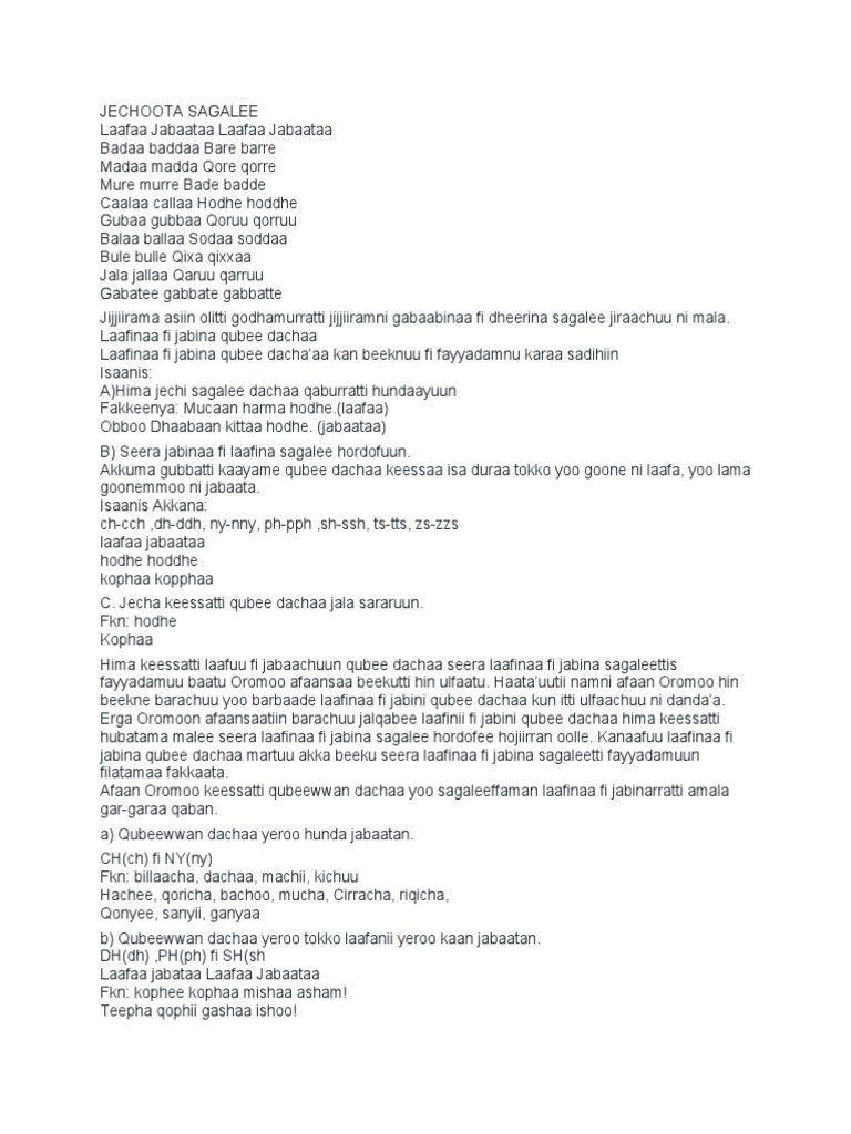 Jechoota Sagalee | PDF