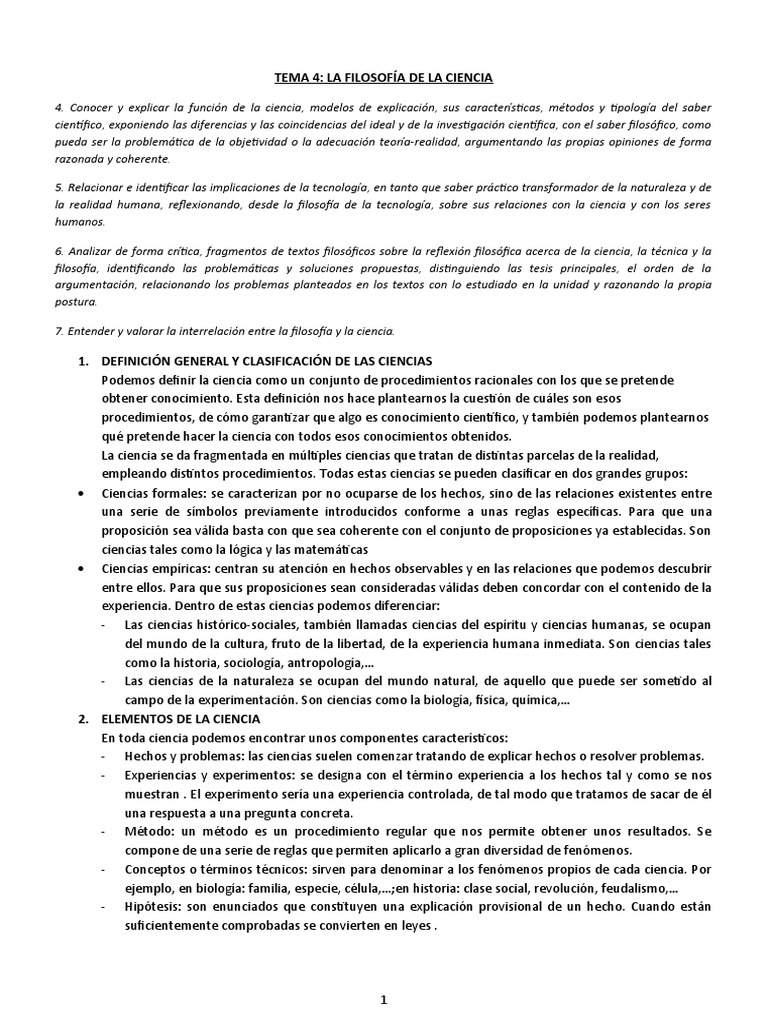 TEMA 4 Ciencia | PDF | Teoría | Science