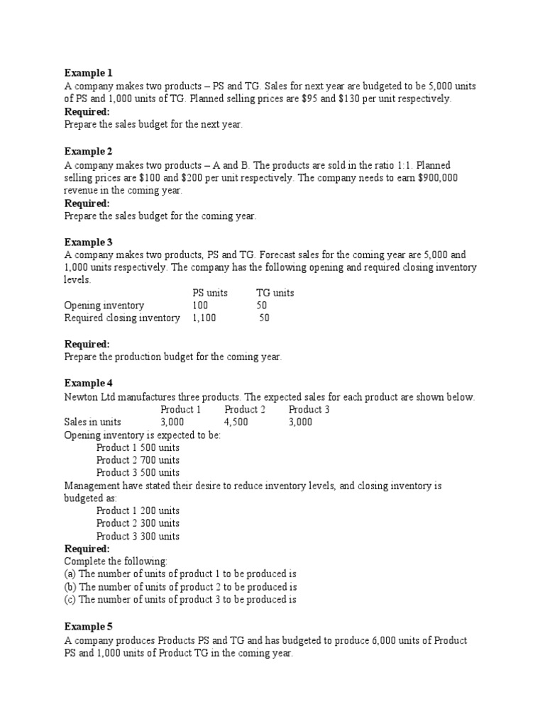 Budgeting Questions | PDF | Inventory | Economies
