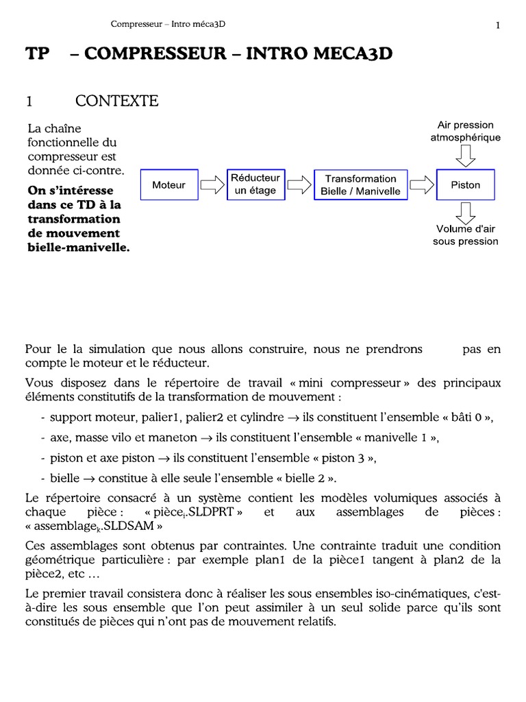 TP Compresseur meca 3D | PDF