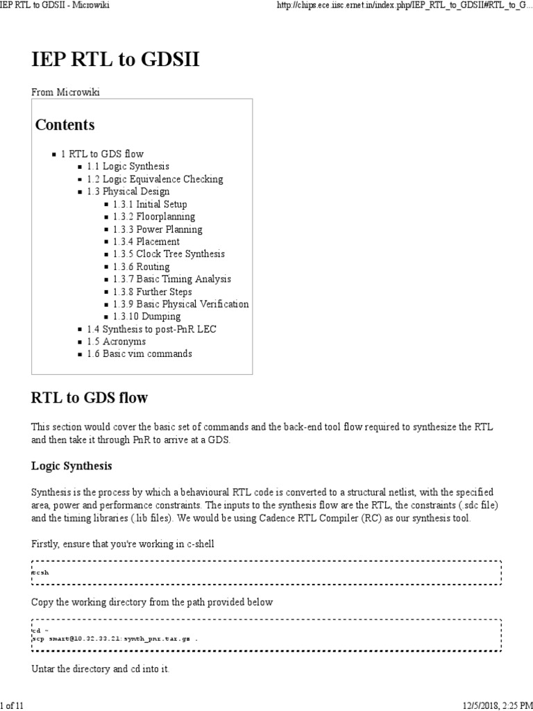 RTL 2 GDS | PDF | Computer Engineering | Computer Science RTL 2 GDS | PDF | Computer Engineering | Computer Science
