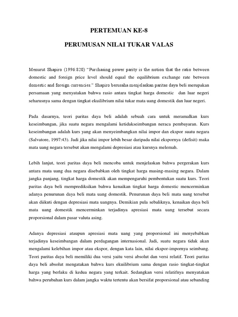 Teori Paritas Daya Beli dalam Valas | PDF