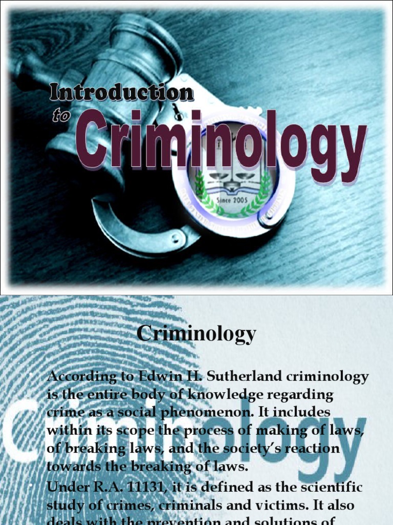 Introduction to Criminology Concepts | PDF | Criminology | Crimes