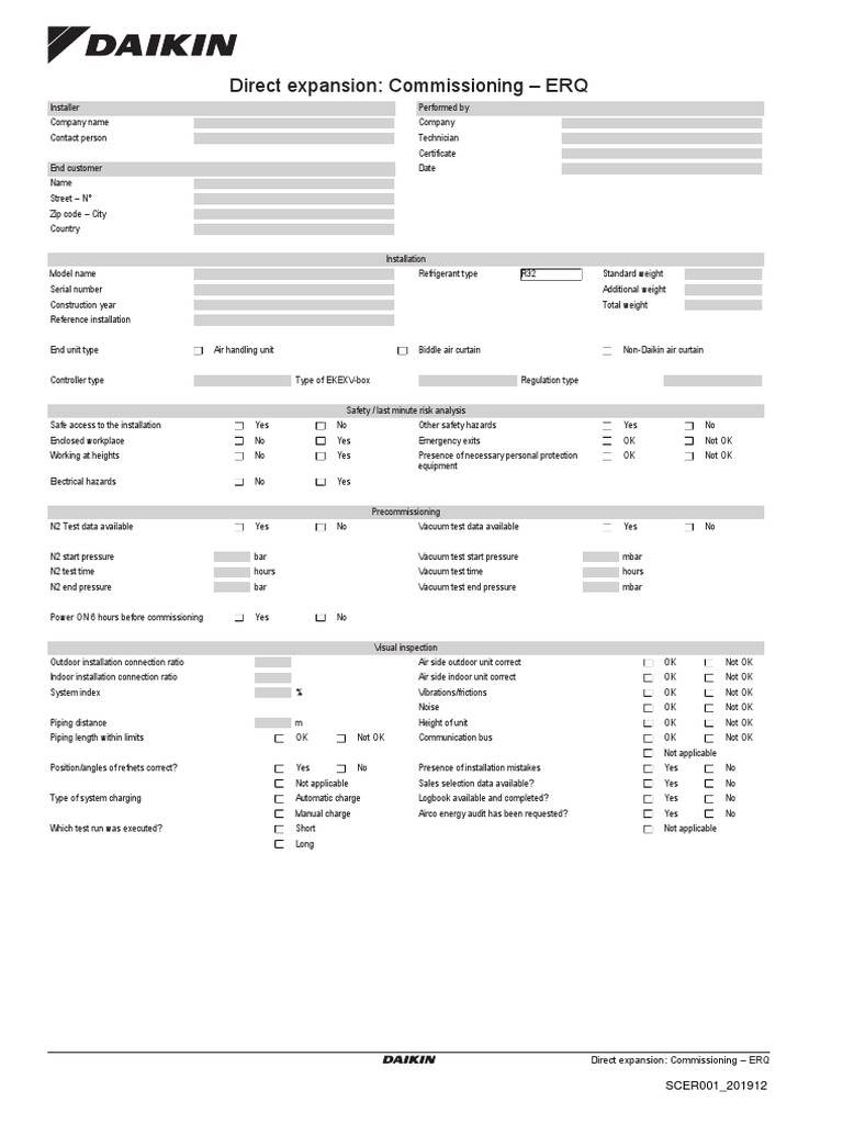 Commissioning Checklist ERQ | PDF | Electrical Engineering | Electricity
