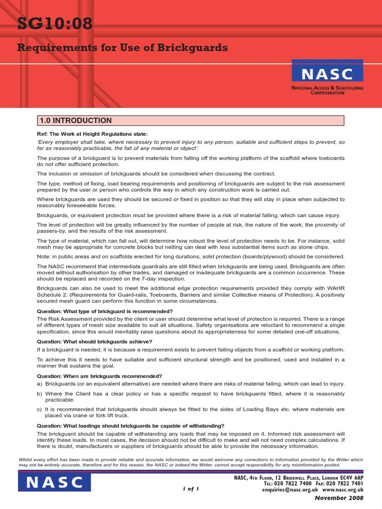 SG10 - 08 Brick Guards | PDF | Risk | Risk Assessment
