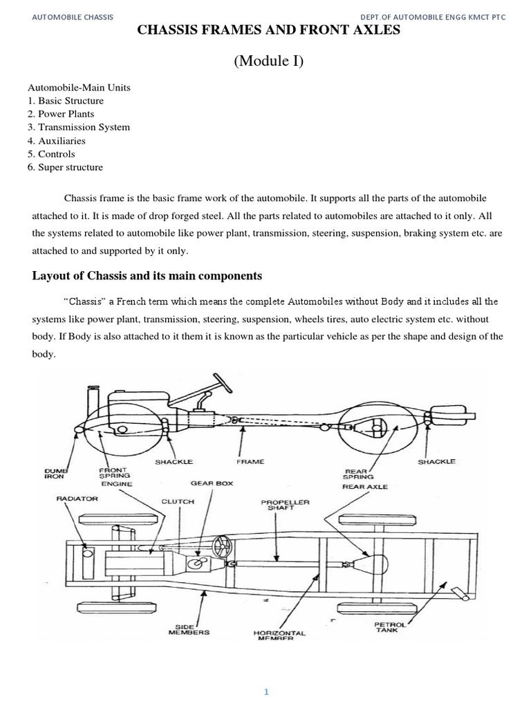 Chassis frame and Front axle | PDF | Axle | Manufactured Goods