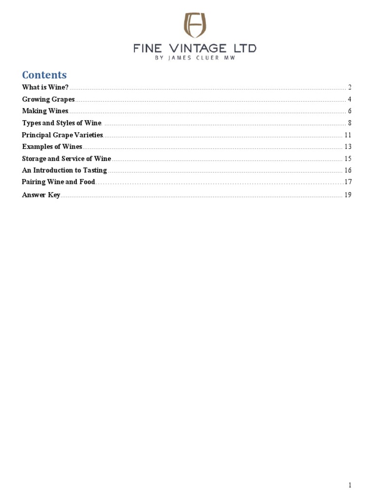 Wset Level 1 Self Study Questions Pdf Fermentation In Winemaking Wine