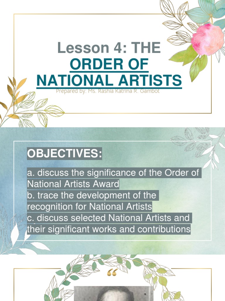Lesson 4 National Artists PDF | PDF