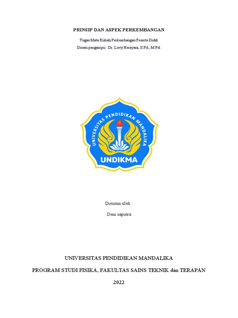 Prinsip Dan Aspek Perkembangan | PDF