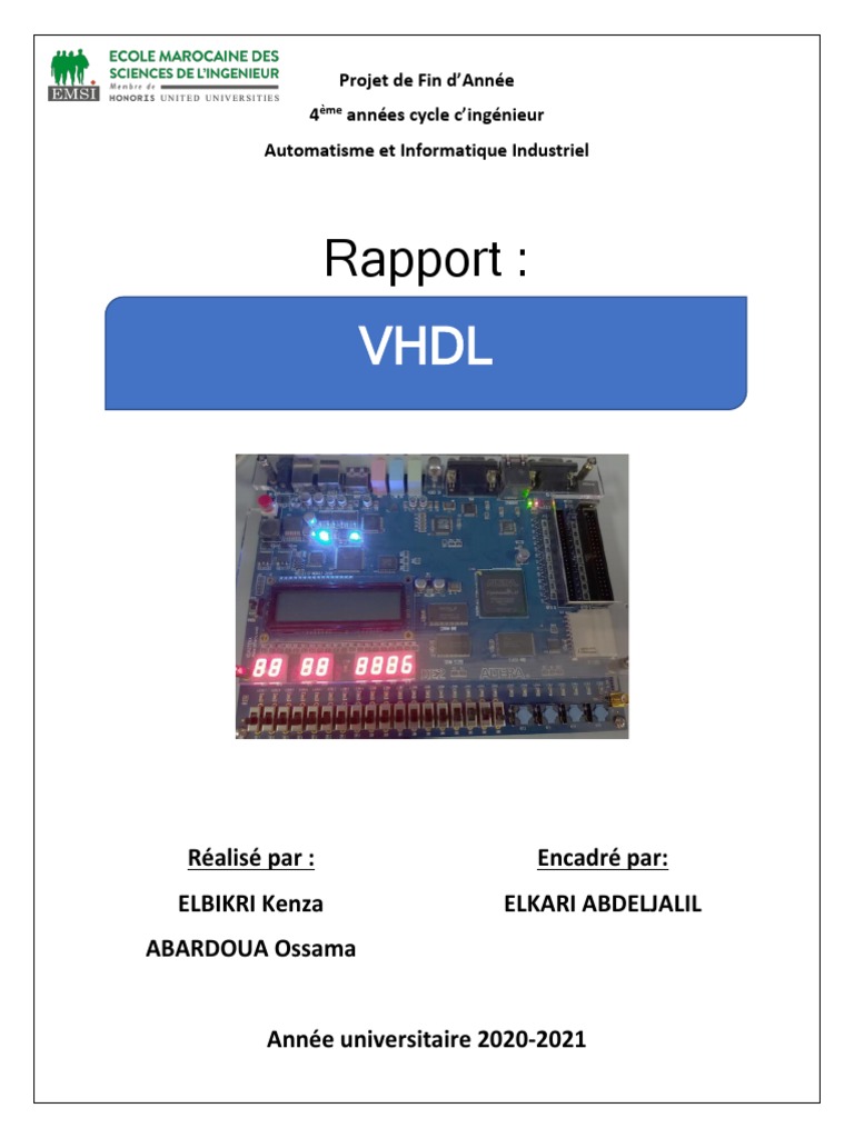 Rapport TP VHDL | PDF | VHDL | Technologie numérique