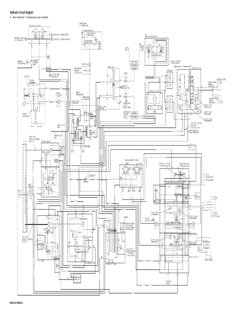 Hydraulic Circuit Diagram for Komatsu Wheel Loaders WA470-6 and WA480-6 ...