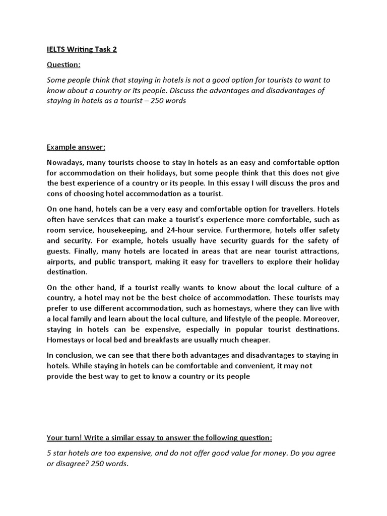 Hotels - Writing Task 2 | PDF