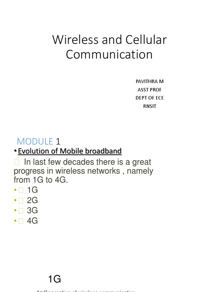 WC MP Mod1 | PDF | Cellular Network | Decibel