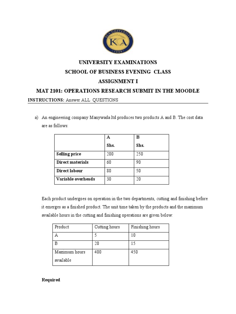 Maximizing Contributions Through Linear Programming: An Operations Research Assignment on ...