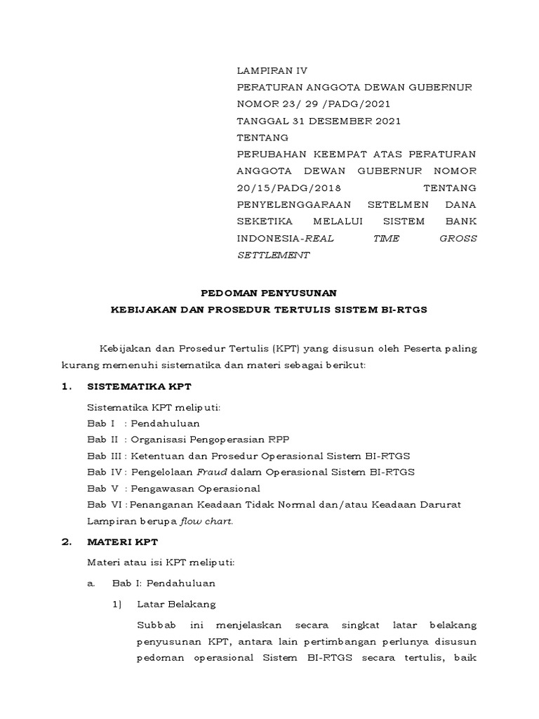 Lampiran IV - Pedoman Penyusunan KPT PDF | PDF