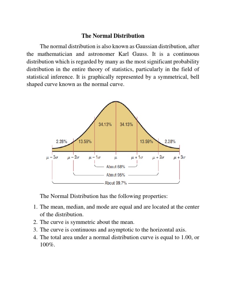 4.3 The Normal Distribution | PDF | Normal Distribution | Probability ...