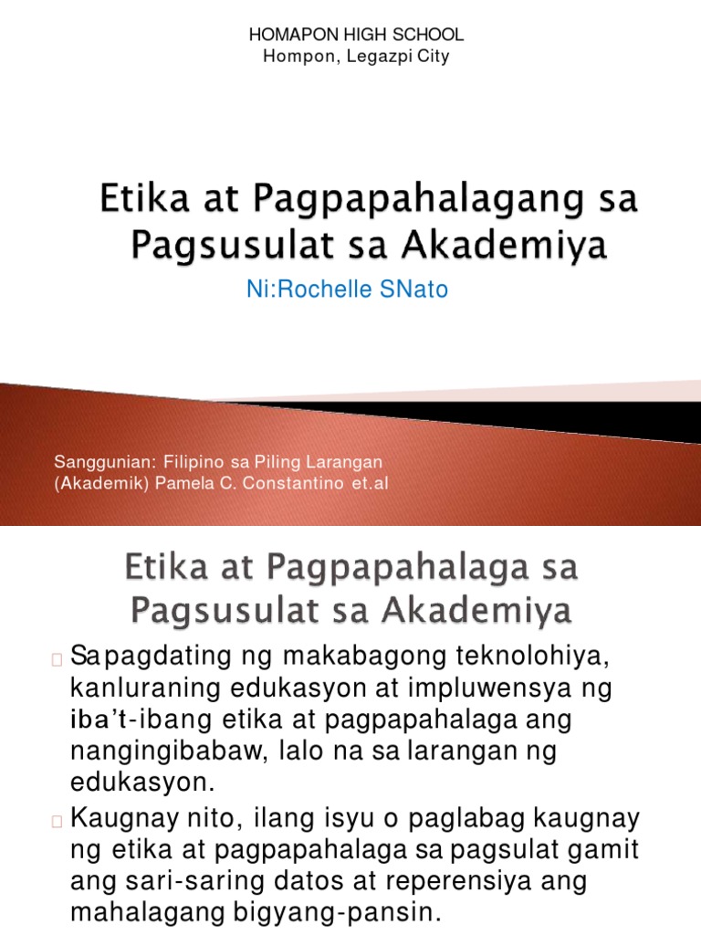 Etika NG Pagsulat | PDF