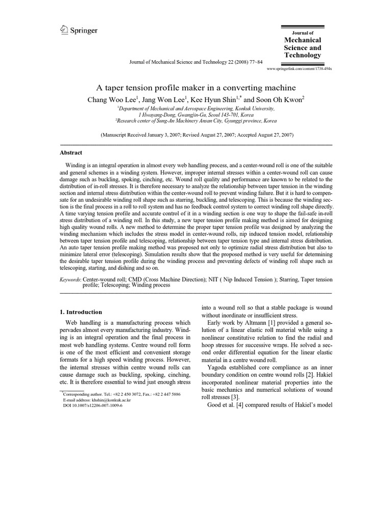 A Taper Tension Profile Maker in A Converting Machine | PDF | Stress ...