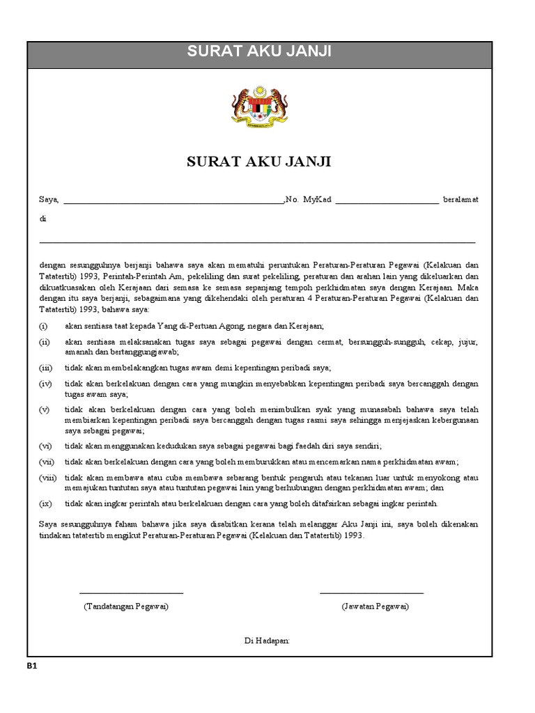 Surat Akur Janji | PDF