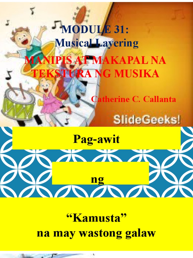 COT - PPT - Musical Layer by Teacher Catherine C. Callanta | PDF