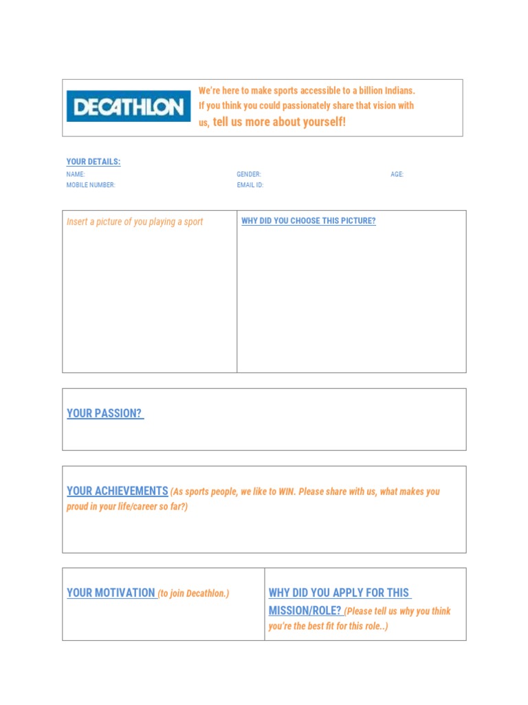 Decathlon Interview Form | PDF