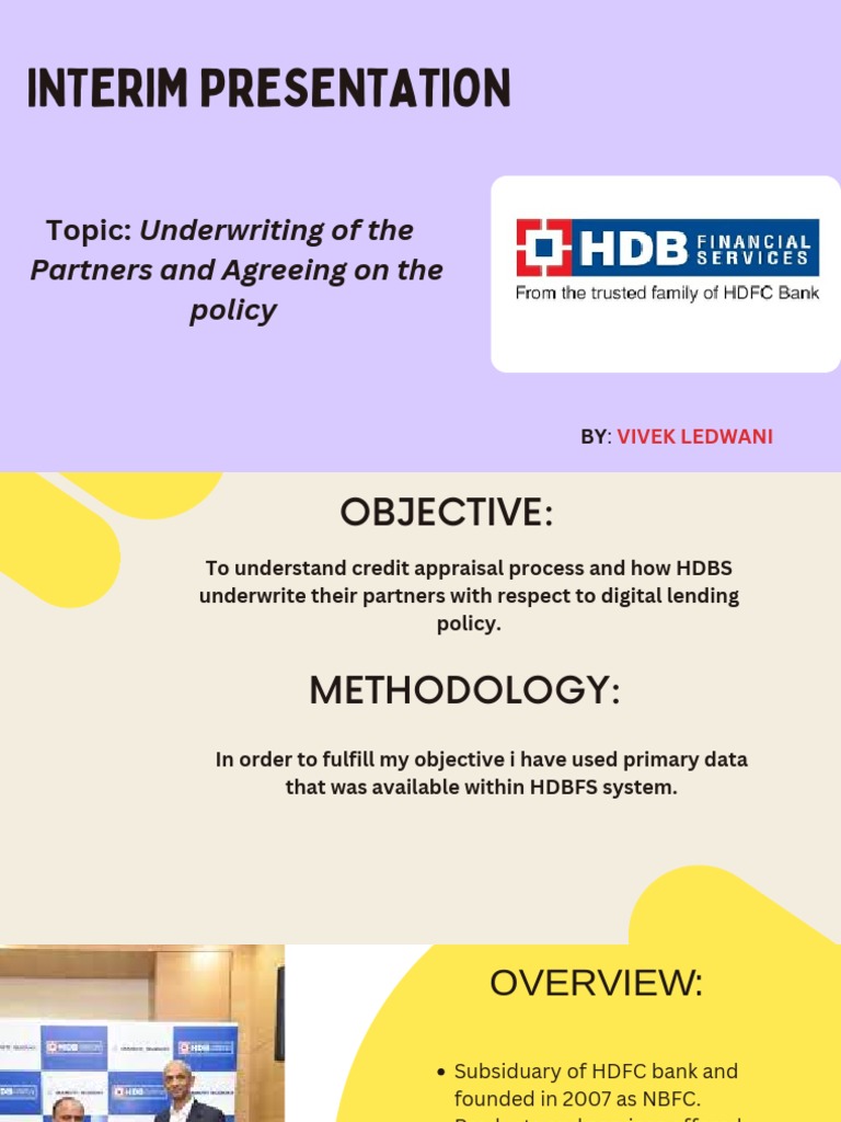HDBFS Interim Presentation | PDF | Finance & Money Management | Credit