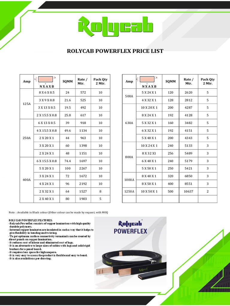 Copper Busbar Powerflex Price List | PDF | Equipment | Building Materials