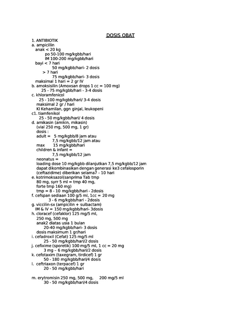 Dosis Obat | PDF