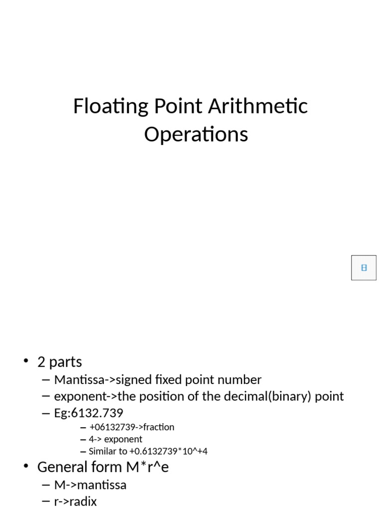 Floating Point Arithmetic Operation Pdf Science And Mathematics