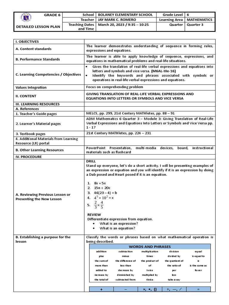 DLP Math 20 | PDF | Numbers | Equations