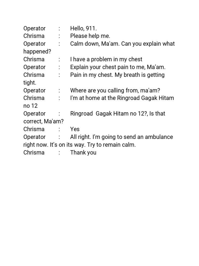 Emergency Dialog | PDF