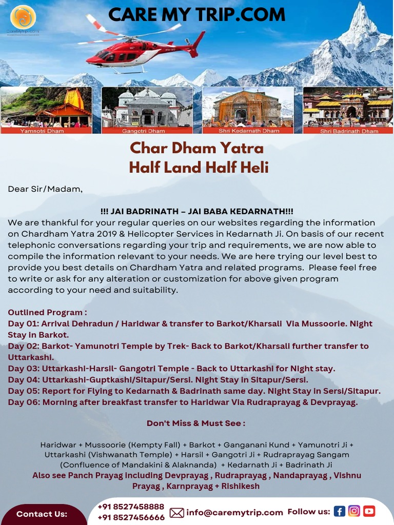 Char Dham Yatra by Half Heli and Half | PDF | Indian Religions