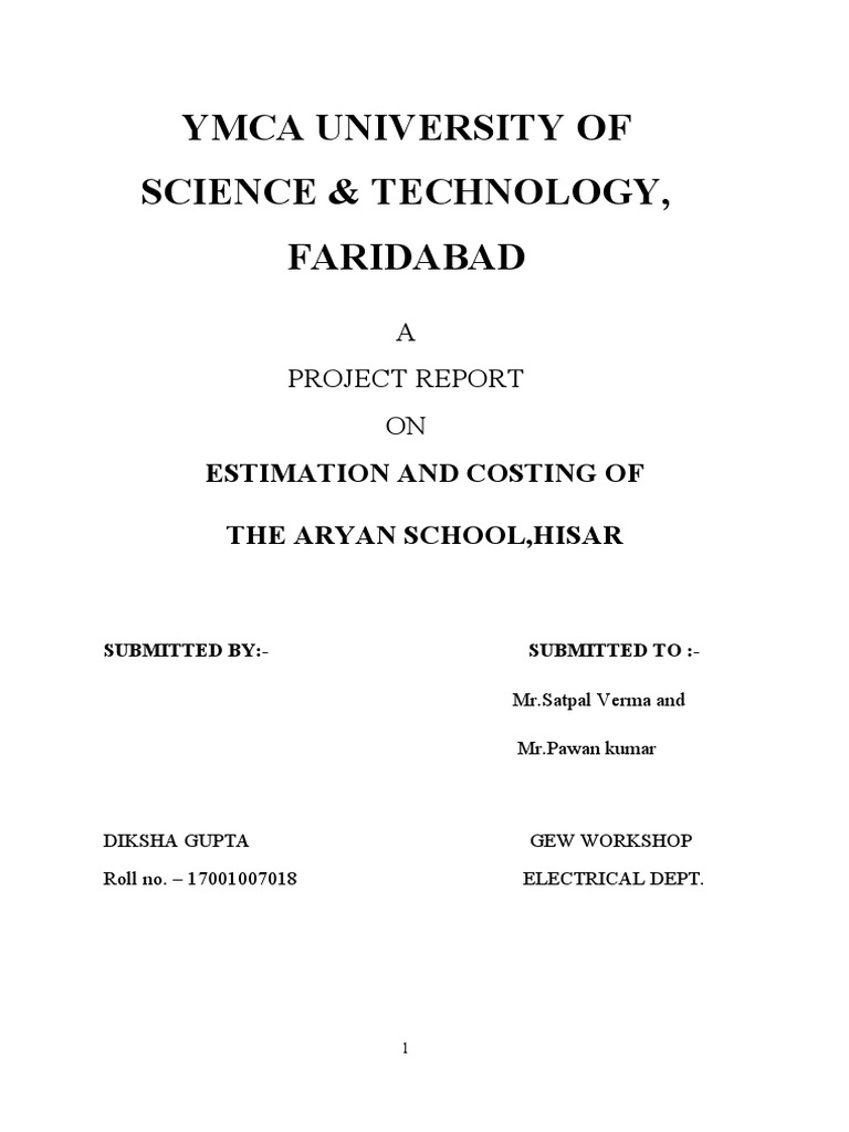 Estimation And Costing Pdf Manufactured Goods Electrical