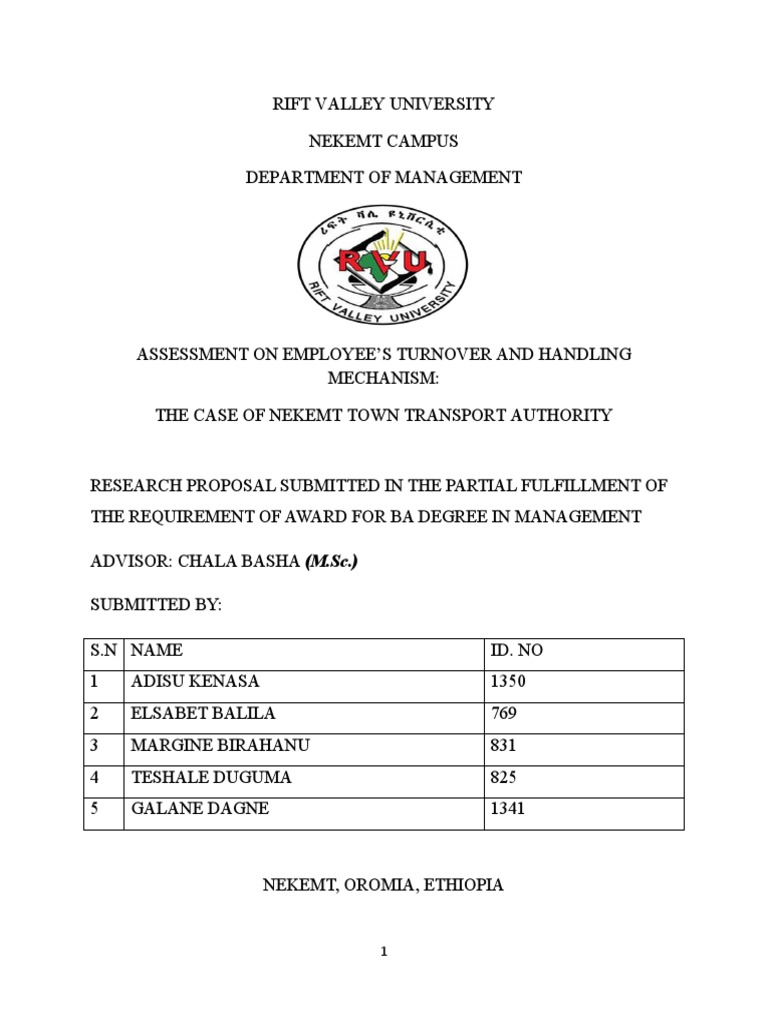 Research Proposal (Employee Turnover) | PDF | Turnover (Employment) | Employment