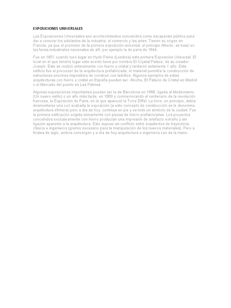 Exposiciones Universales | PDF | Arte