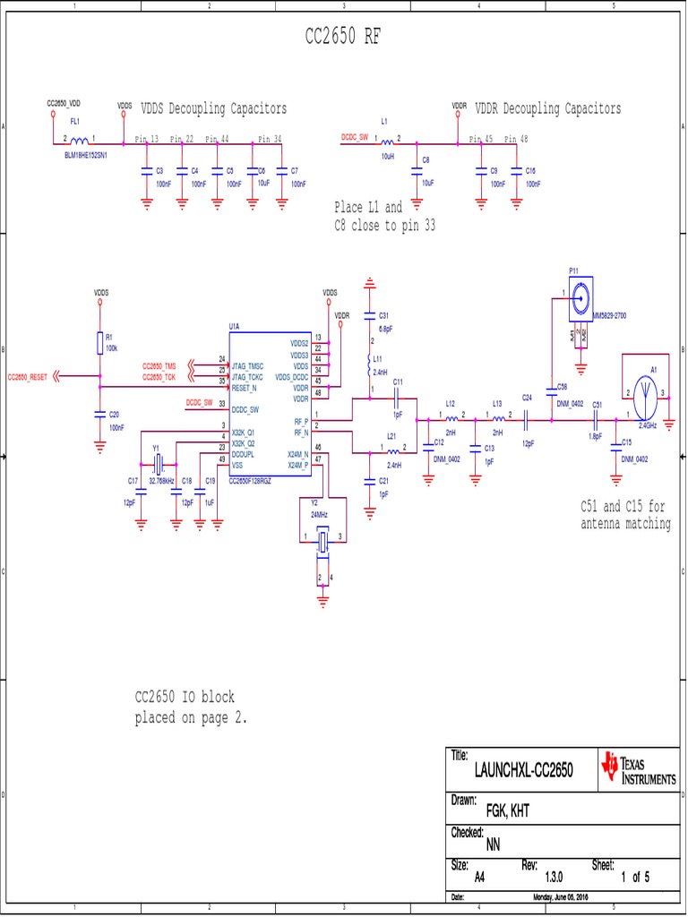 LAUNCHXL-CC2650 1 3 0 Schematics | PDF | Electrical Engineering ...