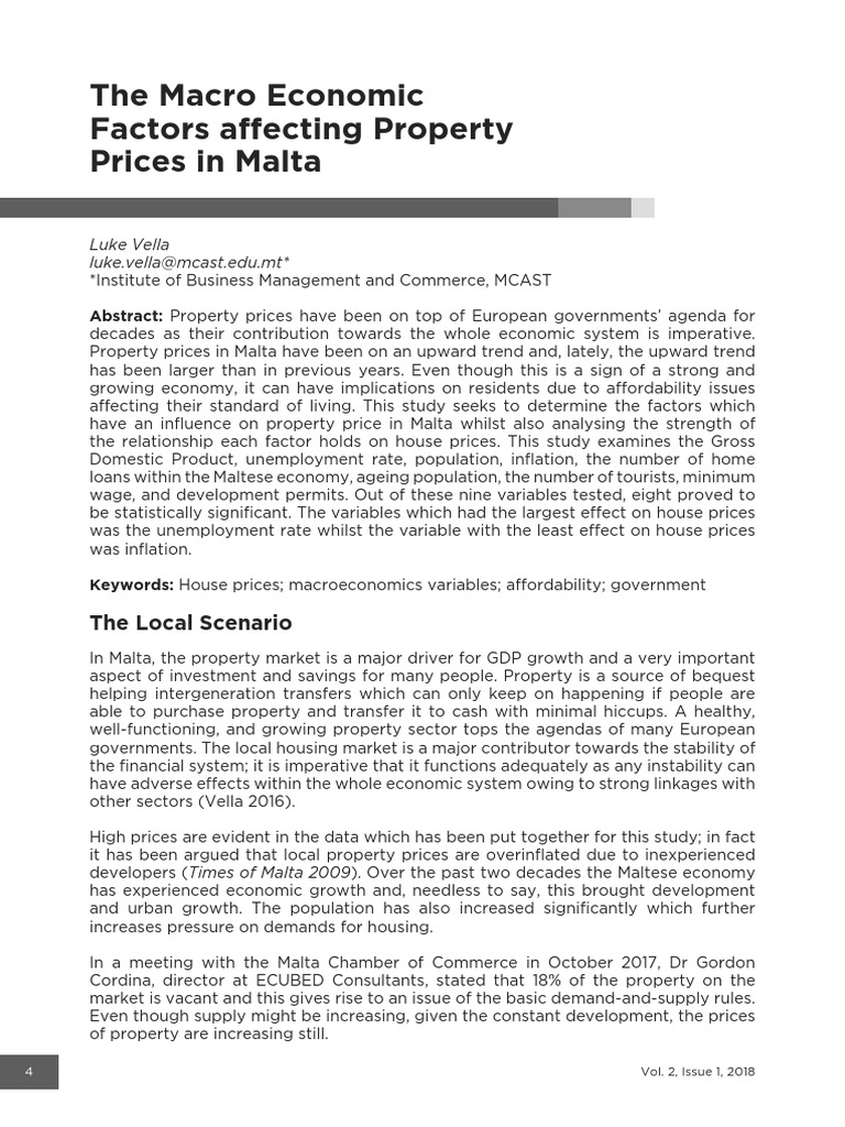 The Macro Economic Factors Affecting Property Prices in Malta | PDF ... The Macro Economic Factors Affecting Property Prices in Malta | PDF ...
