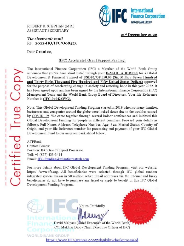 AGSF-IFC Funding | PDF